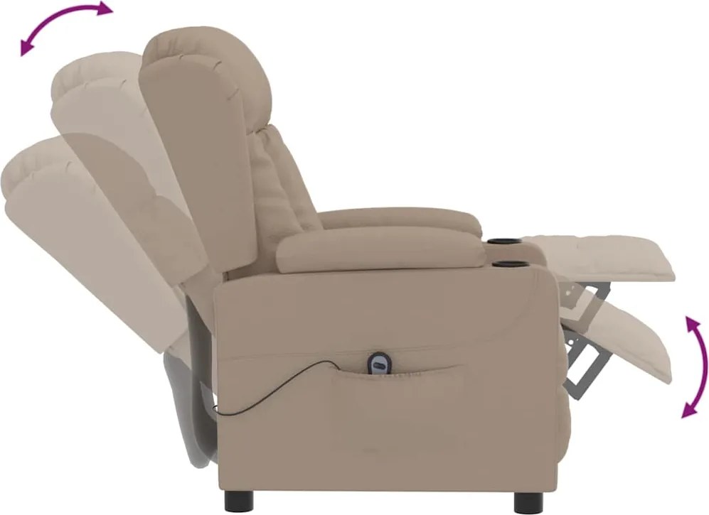 Elektrické polohovací křeslo cappuccino umělá kůže 3098803