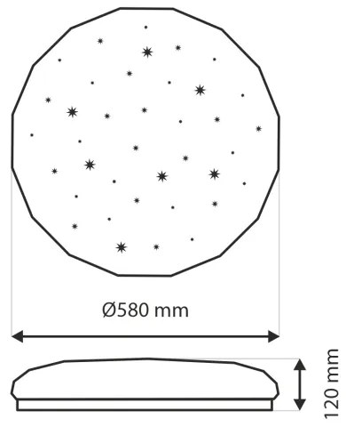 LED Stmívatelné stropní svítidlo INDUS LED/60W/230V 2700-6500K +dálkové ovládání