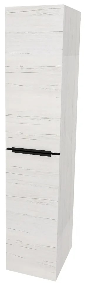Mereo Mereo, Mailo, koupelnová skříňka vysoká 170 cm, černé madlo, Multidecor, CN594LPBPINO