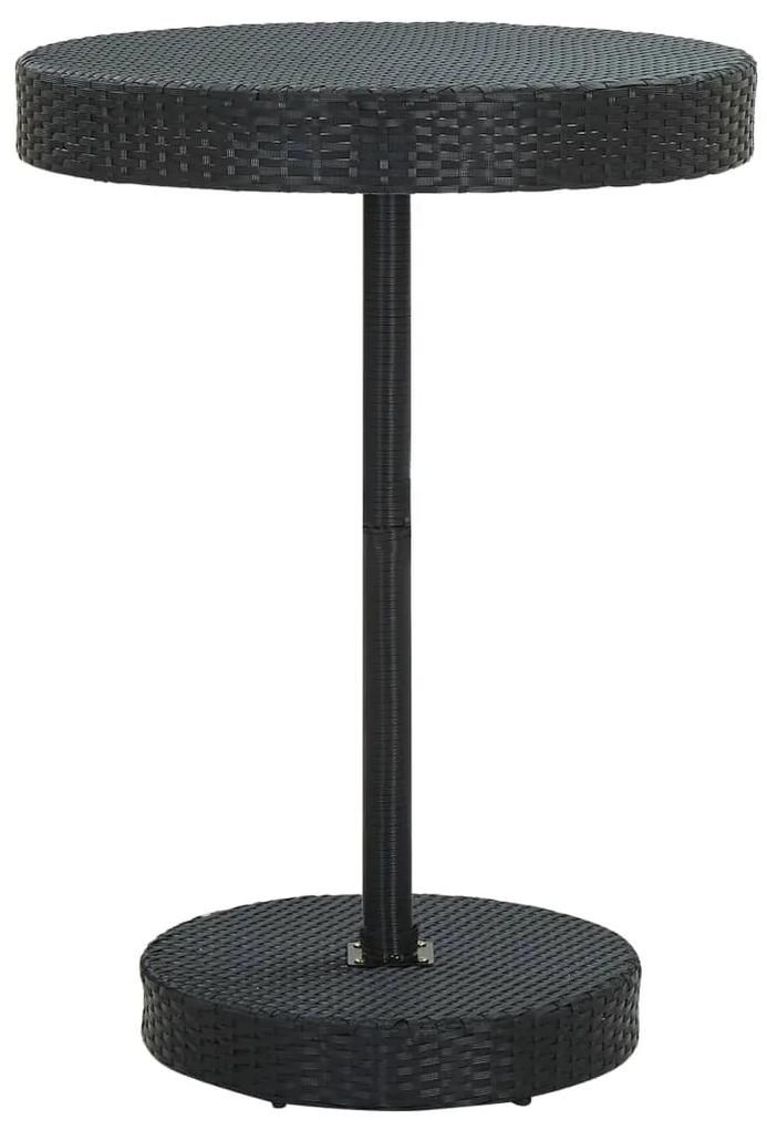 vidaXL Zahradní stůl černý 75,5 x 106 cm polyratan