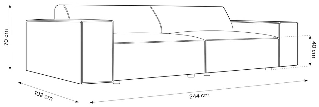 Čtyřmístná pohovka judy 244 cm samet světle béžová MUZZA