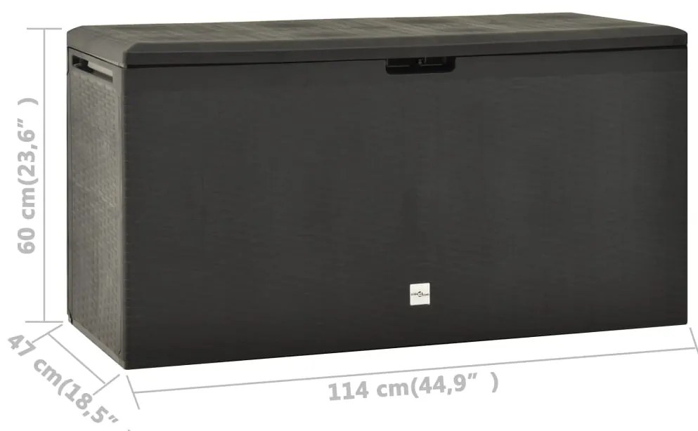 vidaXL Marketos Zahradní úložný box antracitový 114 x 47 x 60 cm