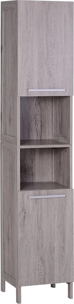 Skřínka kleankin – Vysoká pomocná skříň do koupelny s velkým úložným prostorem 30x32x172,5 cm | Aosom