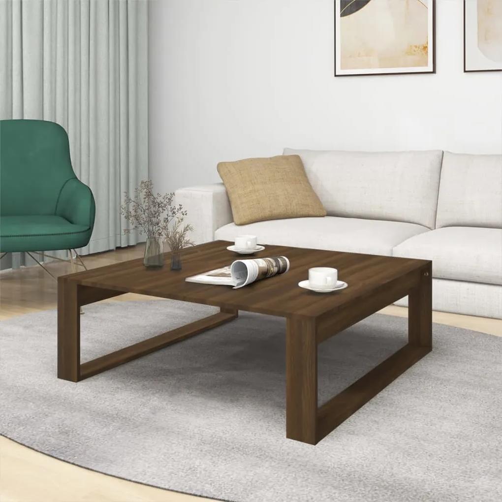 Konferenční stolek hnědý dub 100 x 100 x 35 cm kompozitní dřevo - Default Title