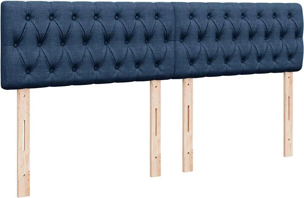 Box spring postel s matrací modrá 200x200 cm textil 3287576