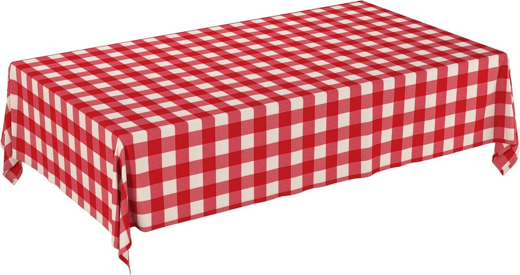 Ubrus obdélníkový barva červená látka vzorované