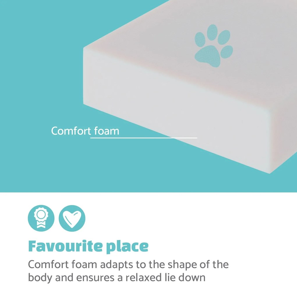 Emma, pelech pro psa, koš pro psa, možnost praní, protiskluzový, prodyšný, oboustranná matrace, velikost S (67 x 20 x 59 cm)