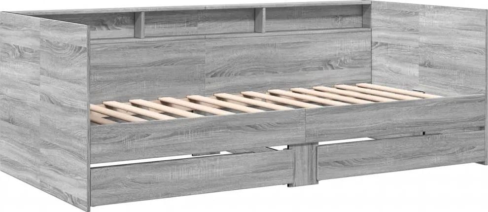 vidaXL Válenda se zásuvkami 100 x 200 cm kompozitní dřevo [3280844] Barva: dub sonoma