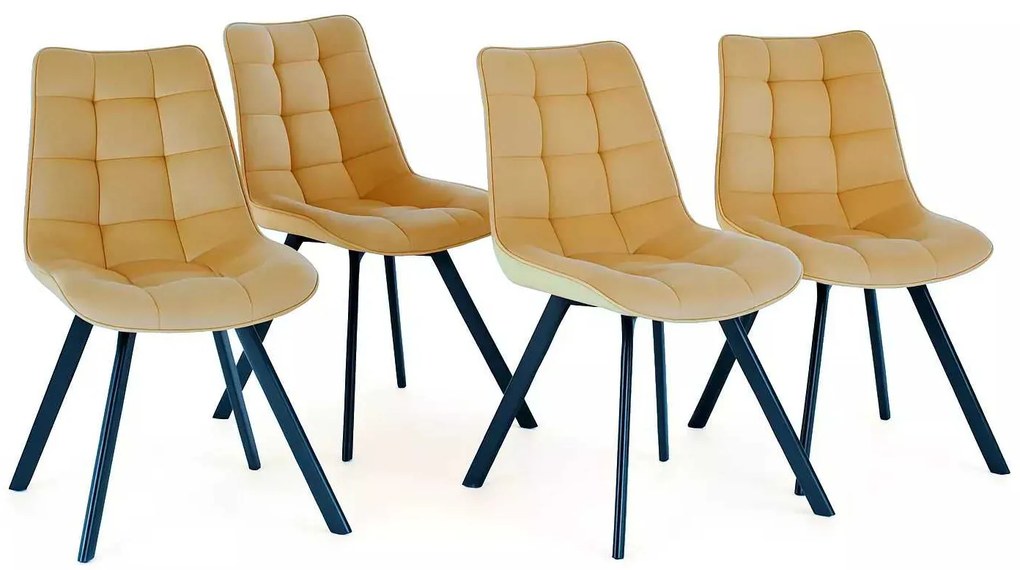 LuxuryForm DESIGN Židle ORLEN VELUR - béžová - SET 4 ks