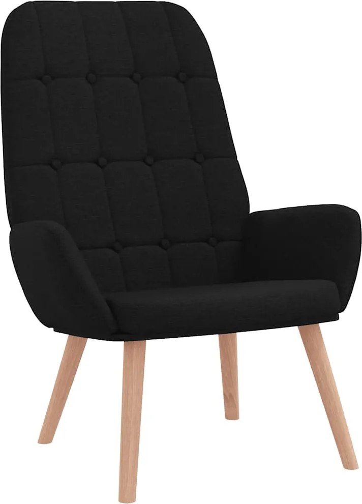 Relaxační křeslo s podnožkou černé textil 3315153