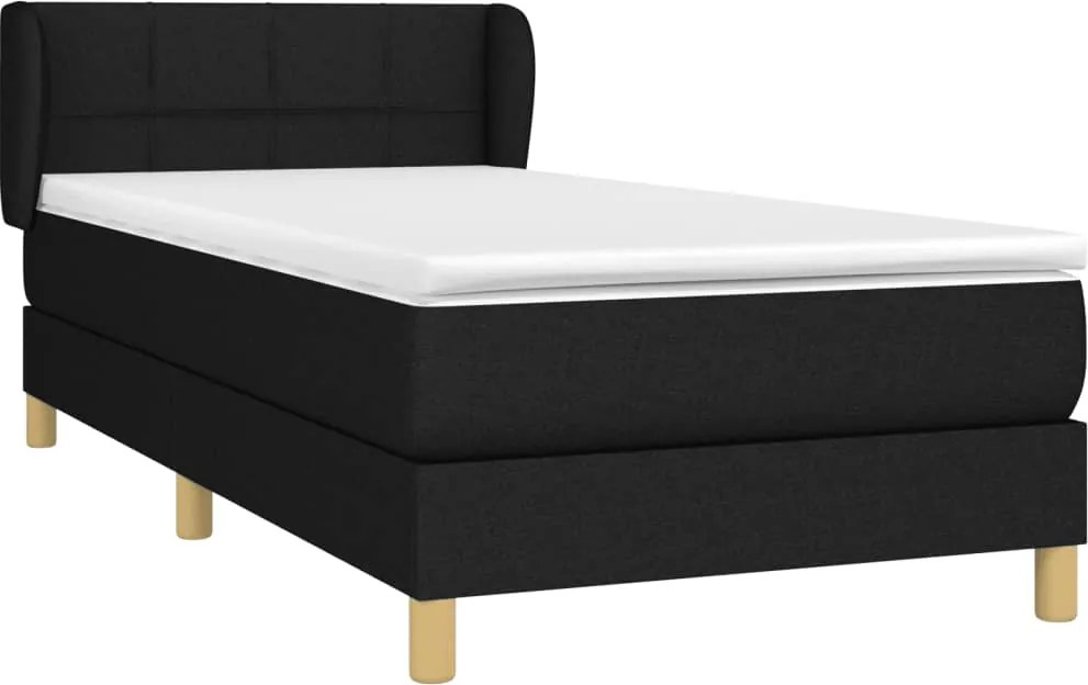 Box spring postel s matrací černá 90x200 cm textil 3126775