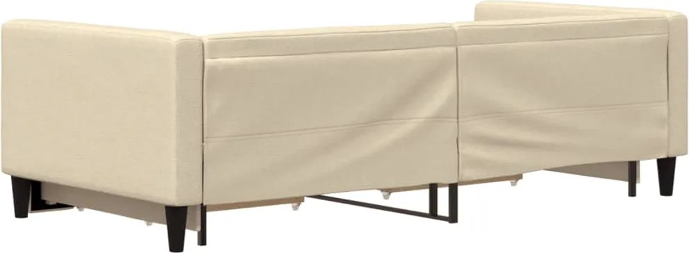 Válenda s přistýlkou a zásuvkami krémová 90 x 200 cm textil 3196618