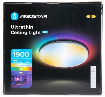 Aigostar-LED RGBW Stmívatelné koupelnové svítidlo LED/18W/230V pr. 30 cm IP44+DO