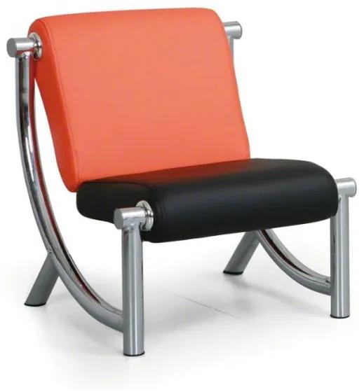 Kožená sedací souprava JAZZY II, křeslo, oranžová/černá