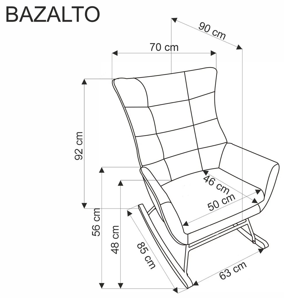 HALMAR BAZALTO houpací křeslo šedé