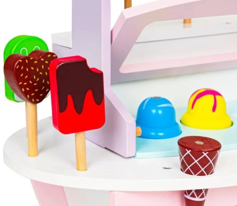 ECOTOYS Dřevěné edukační chodítko Ice Cream