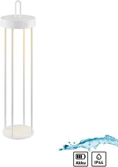 LD 19301-16 ANSELM LED stolní lampa na baterie bílá 50cm dotykový stmívač IP44 zahradní svítidlo 2700K - JUST LIGHT