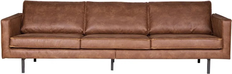 Hnědá pohovka z imitace kůže 277 cm Rodeo – WOOOD