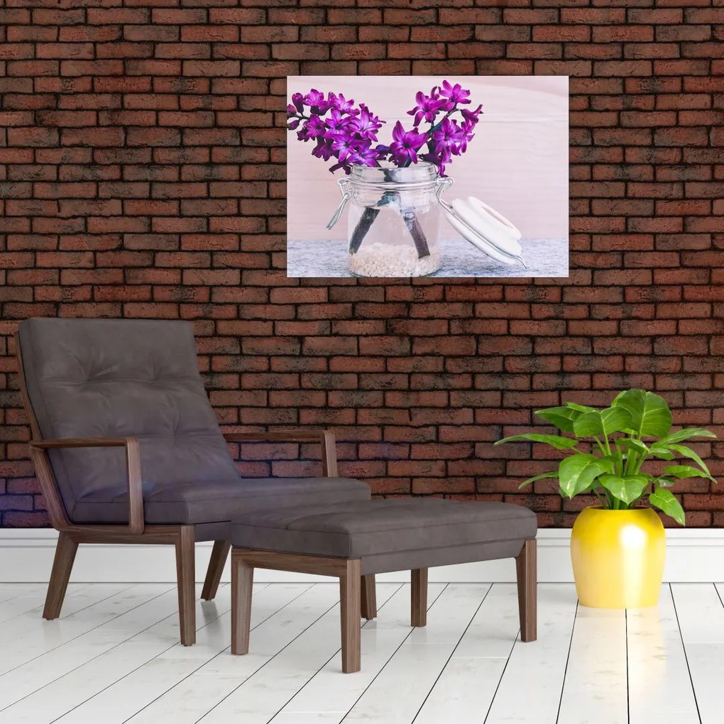 Obraz fialových květin (70x50 cm)