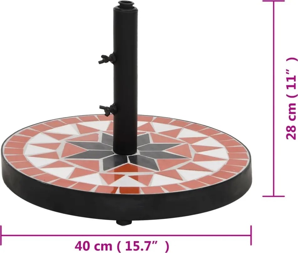 vidaXL Základna na slunečník modrá a bílá kulatá 12 kg [362217] Barva: Cihlová