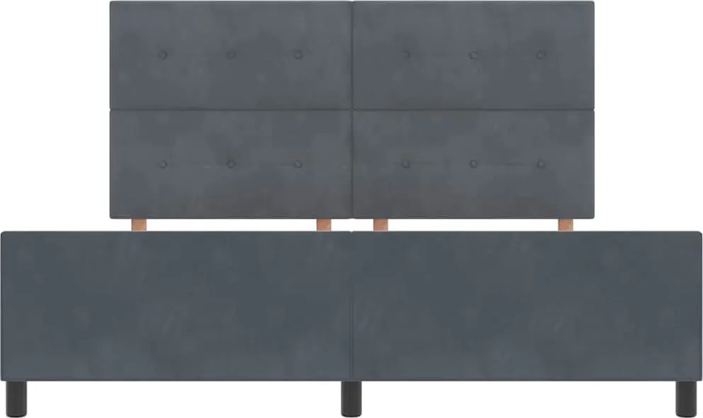 Postel s boxspringem s čelo Tmavě šedá 180 x 200 cm samet 3344958