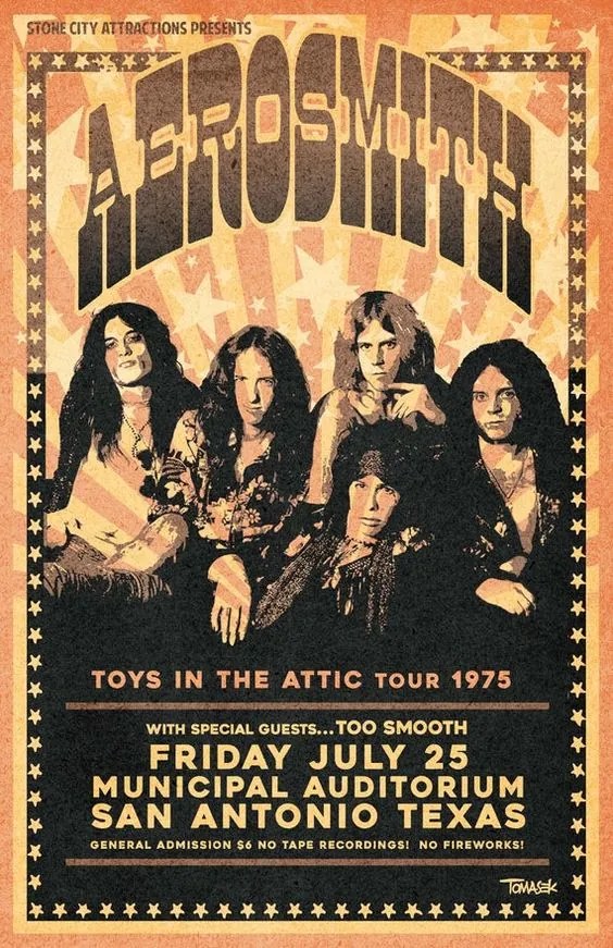 Plechová cedule Aerosmith Velikost: A5 (20 x 15 cm)