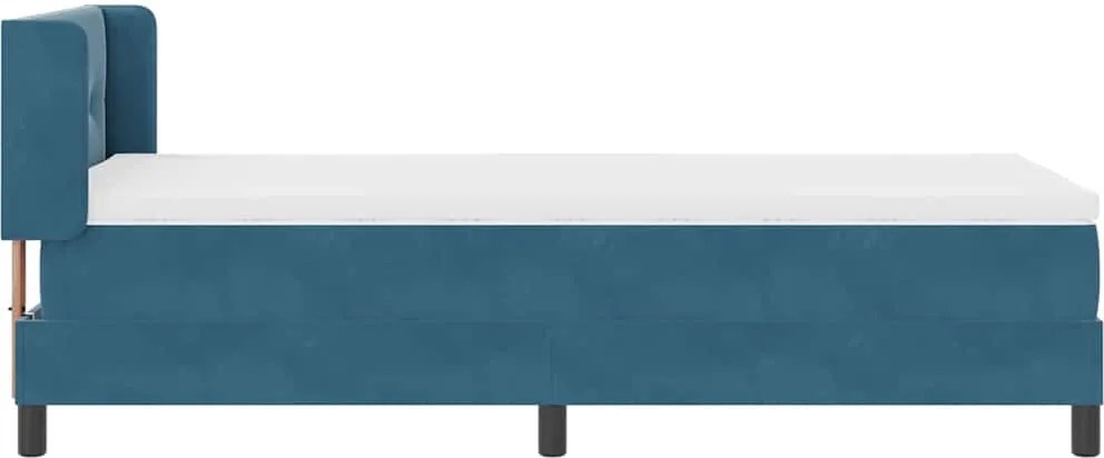 Postel s boxspringem s čelo Tmavě modrá 190 x 90 cm samet 3341448