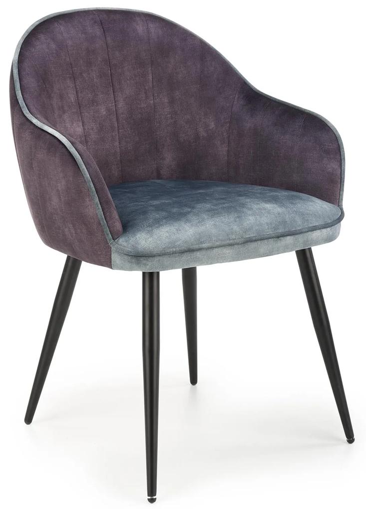 Jídelní židle Kesia (tmavě šedá + modrá). 1028091