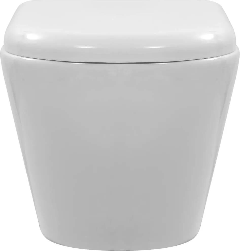 vidaXL Závěsné WC bez okraje keramické [145237] Barva: Černá
