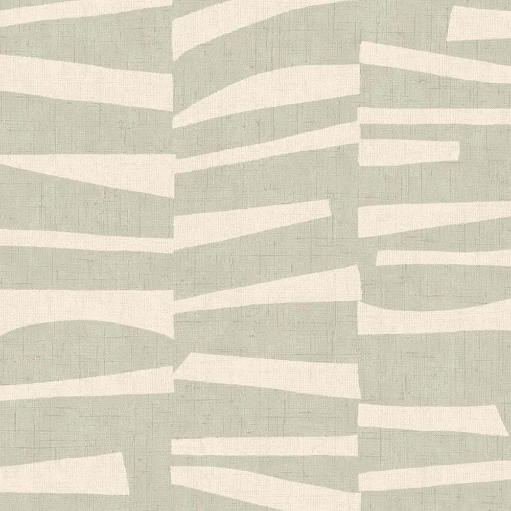 Eijffinger Zelená vliesová tapeta s geometrickým retro vzorem, 318021, Twist, Eijffinger rozměry 0,52 x 10 m