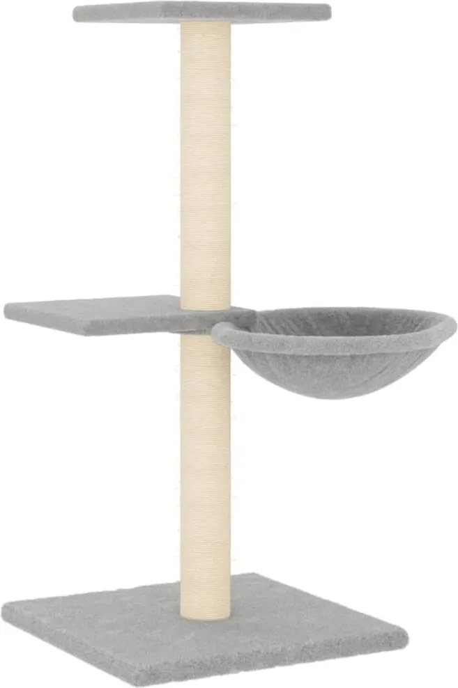 Škrabadlo pro kočky se sisalovými sloupky světle šedé 72 cm 171769