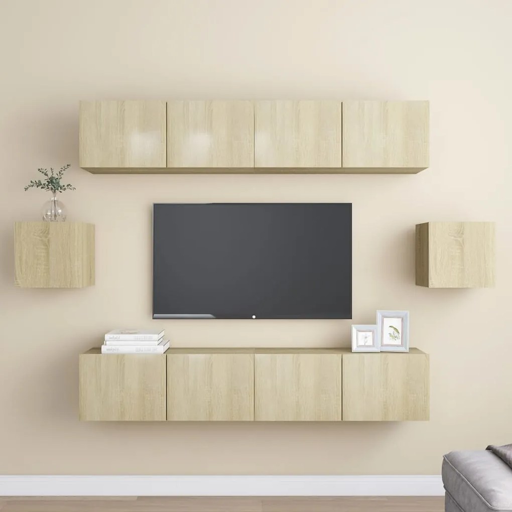 6dílný set TV skříněk dub sonoma kompozitní dřevo 3078998