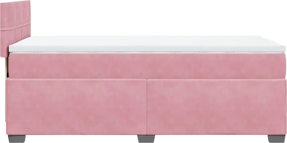 Box spring postel s matrací růžová 80 x 200 cm samet 3286167