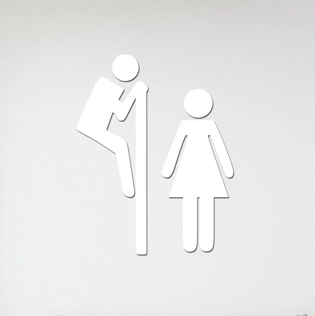 dřevo života Dřevěná samolepka na označení WC - Společná toaleta Zvolte rozměr (cm): 11x12, Zvolte barvu dekoru: Wenge