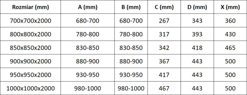 Mexen Exo, čtvercový sprchový kout s posuvnými dveřmi 70x70 cm, 6mm čiré sklo, černý profil, 8111-070-070-70-00