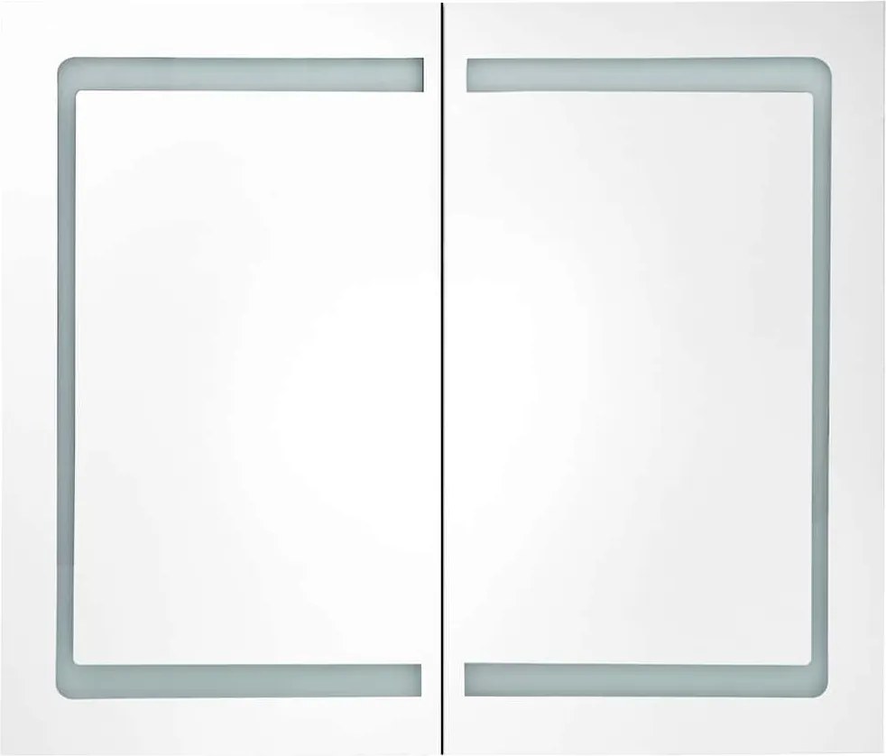 LED koupelnová skříňka se zrcadlem zářivě bílá 80 x 12 x 68 cm 326517