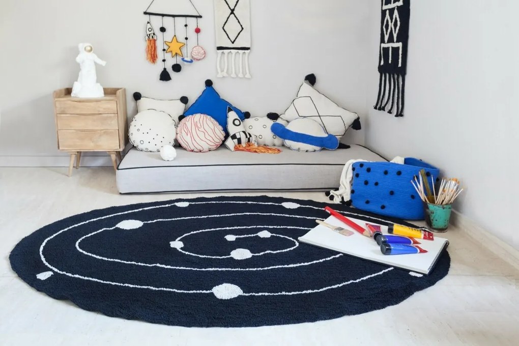 Lorena Canals bavlněný koberec černý, Mléčná dráha - Galaxy