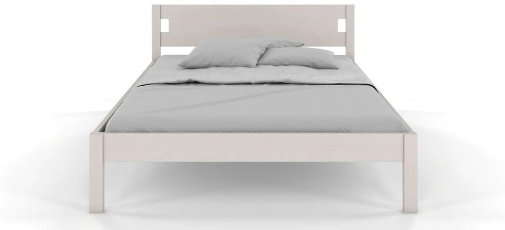 Dřevěná postel Visby LAXBAKEN z borovice / 140x200 cm, bílá barva
