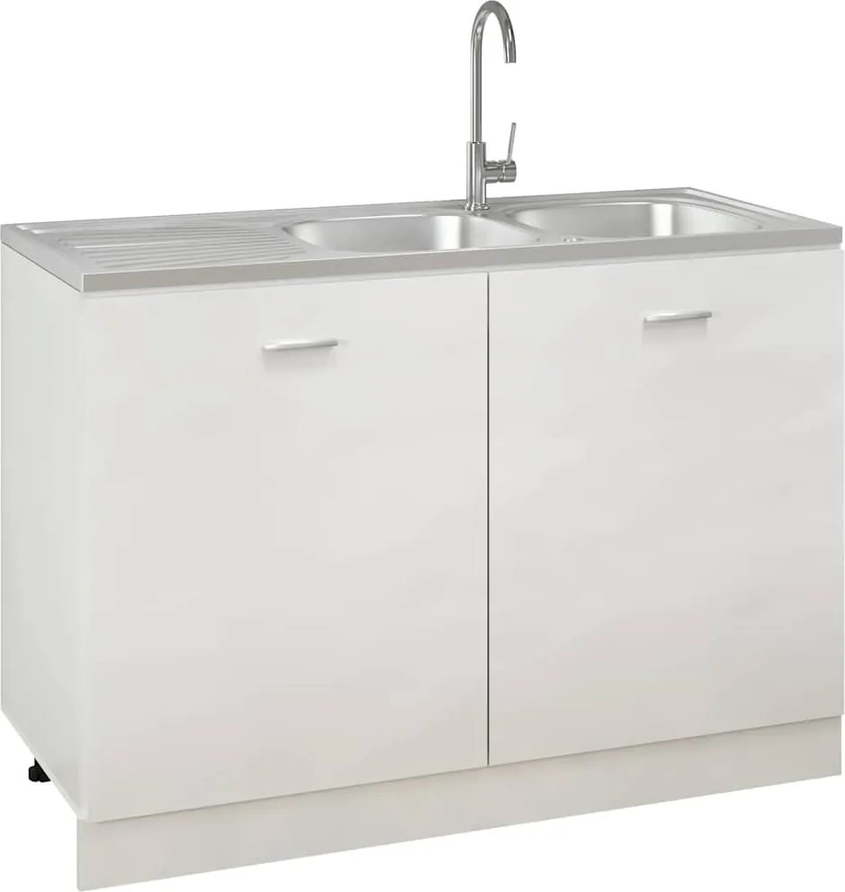Kuchyňský dvojitý dřez stříbrný 1 200x500x155 mm nerezová ocel 147238