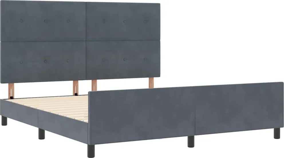 Postel s boxspringem s čelo Tmavě šedá 180 x 200 cm samet 3344958