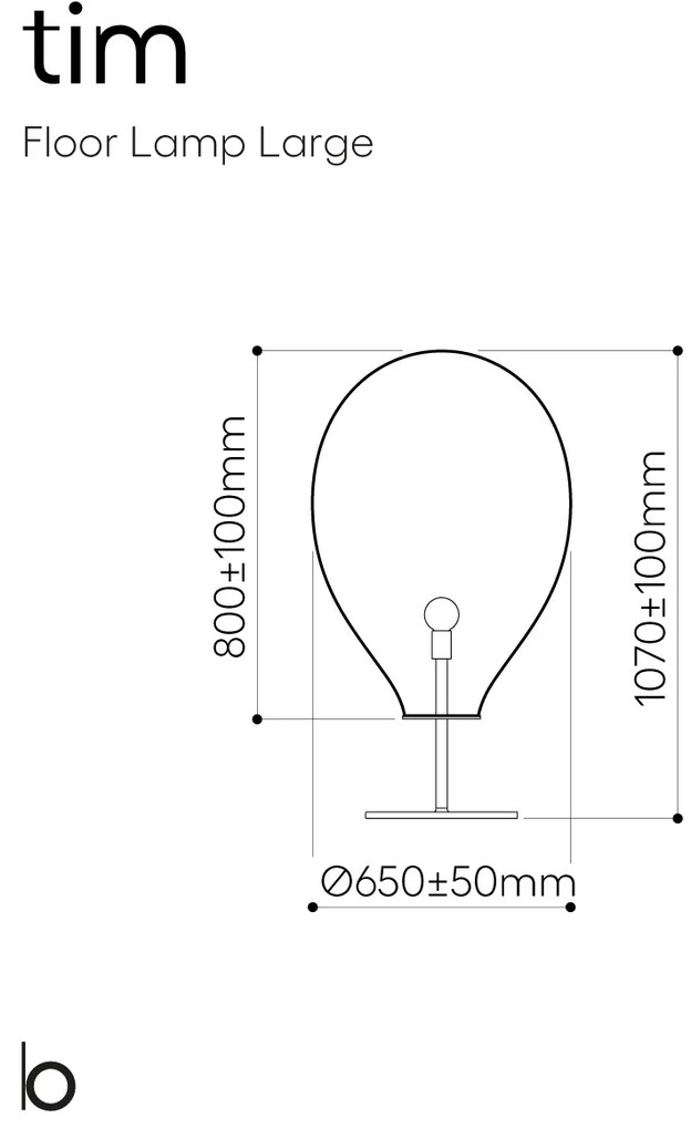 Bomma TIM skleněná podlahová lampa, velká Barva: Kouřová