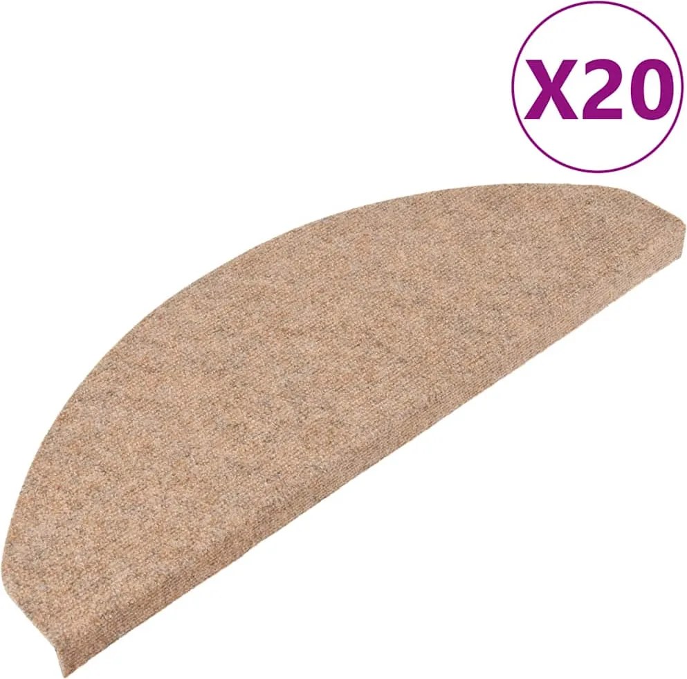 Samolepicí nášlapy na schody 20 ks béžové 65x22,5x3,5 cm 3365896