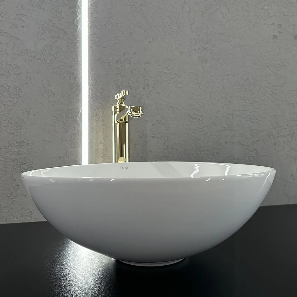 Rea Erica, umyvadlo na desku 400x400x145 mm, bílá lesklá, REA-U0602
