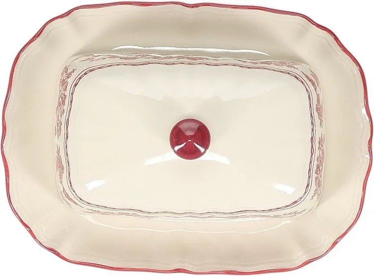 Vínová/slonovinová porcelánová máslenka Cyril – S|P Collection