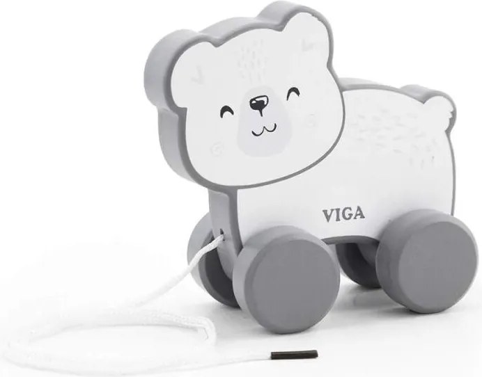 Dřevěná tahací hračka na šňůrce Viga lední mědvěd
