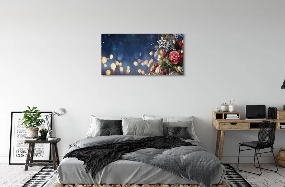 Obrazy na plátně Vánoční strom dekorace sníh 120x60 cm