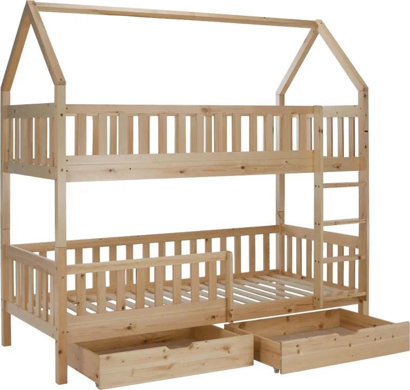 Montessori patrová postel 90x200, přírodní, VENITA TYP 2 Kondela 0000396844