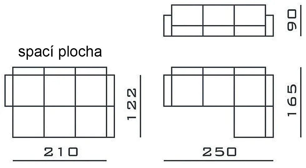 Sedací souprava NIKO | 250x165 cm | PRAVÁ | rozkládací + úložný prostor | VÝBĚR TKANIN