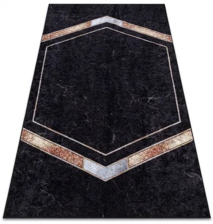 Dywany Luszczow Dětský kusový koberec MIRO 52025.802 pratelný  Mramor, geometrická protiskluz, černý Rozměr koberce: 120 x 170 cm