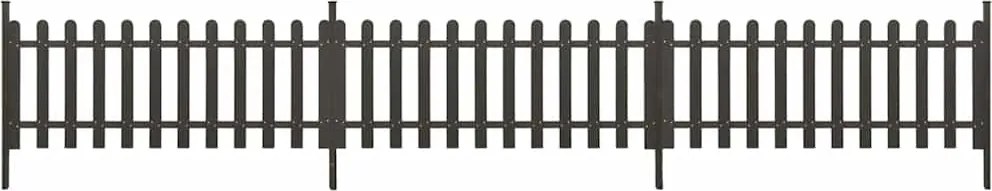 Laťkový plot se sloupky 3 ks WPC 614 x 80 cm 318090
